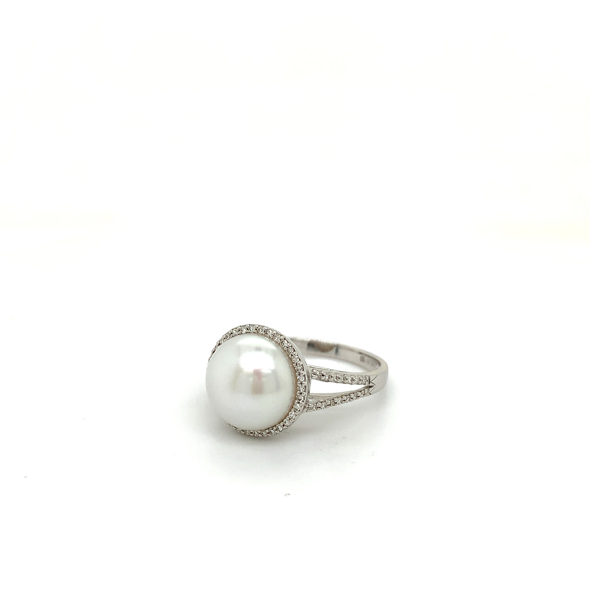 Diamond Halo Pearl Ring – Kaplans Fine Jewelry